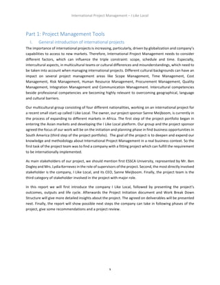 ILL International Project Management Report FINAL | PDF
