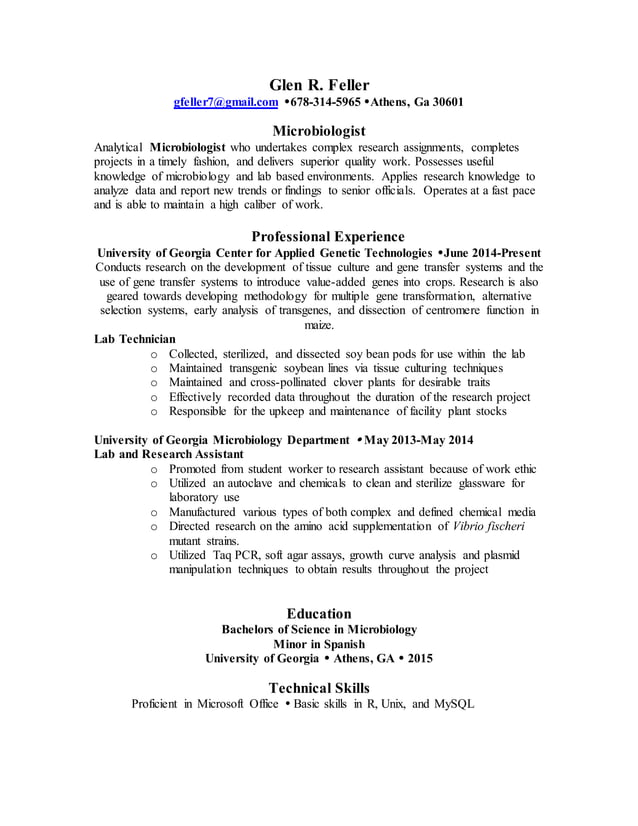 Glen R. Feller Resume | PDF