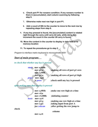 86409 interfacing the keyboard to 8051 microcontroller | DOC