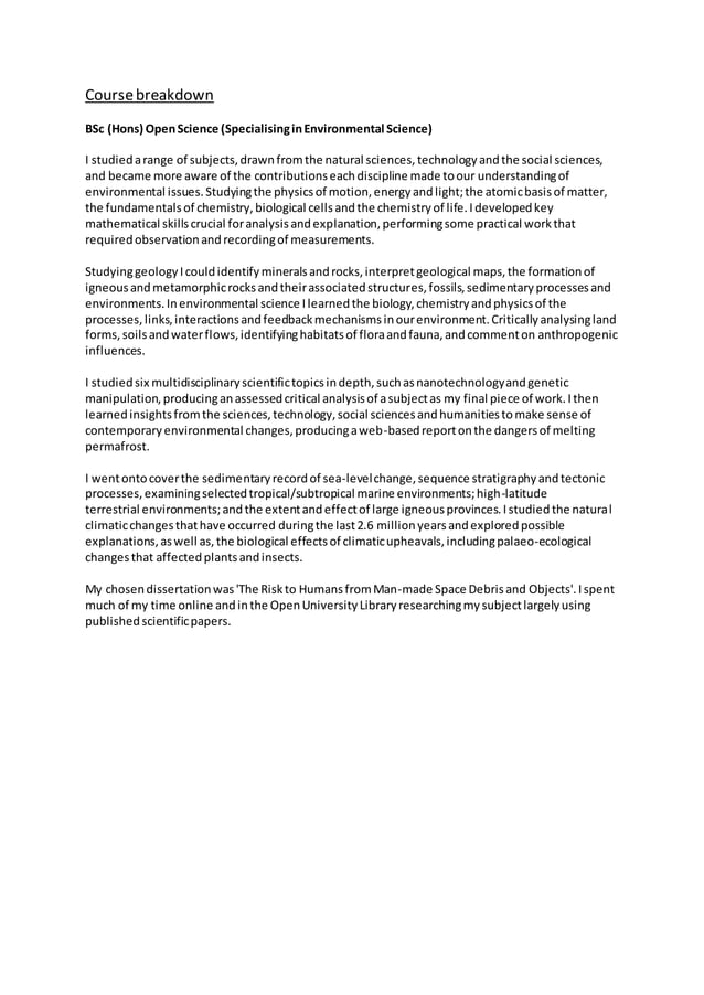 Course breakdown | PDF