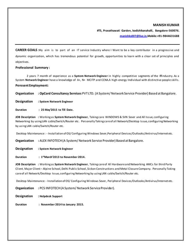 Resume | DOCX | Computer Networking | Computing