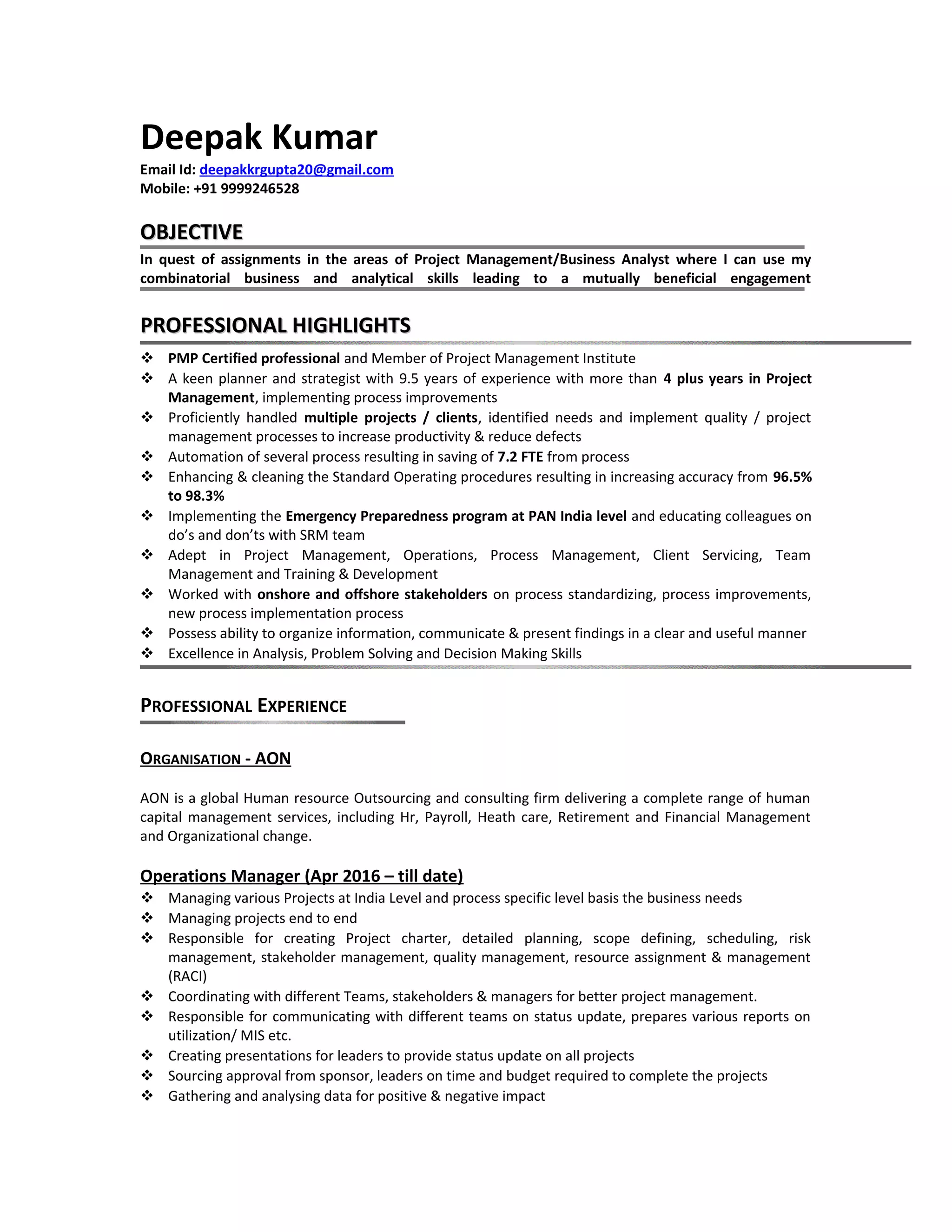 Deepak_Kumar_curriculum_vitae v1 | PDF