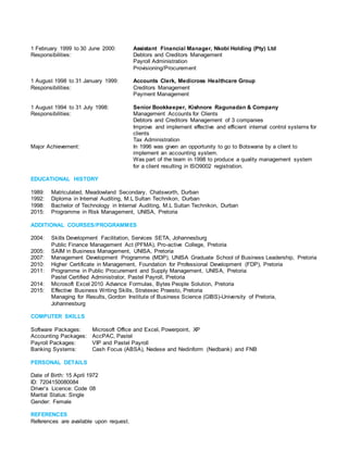 L Padayachee 2 Page CV | DOCX