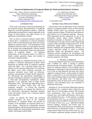 Sale (2013) Structural Optimization of Composite Blades for Wind and Hydrokinetic Turbines | PDF