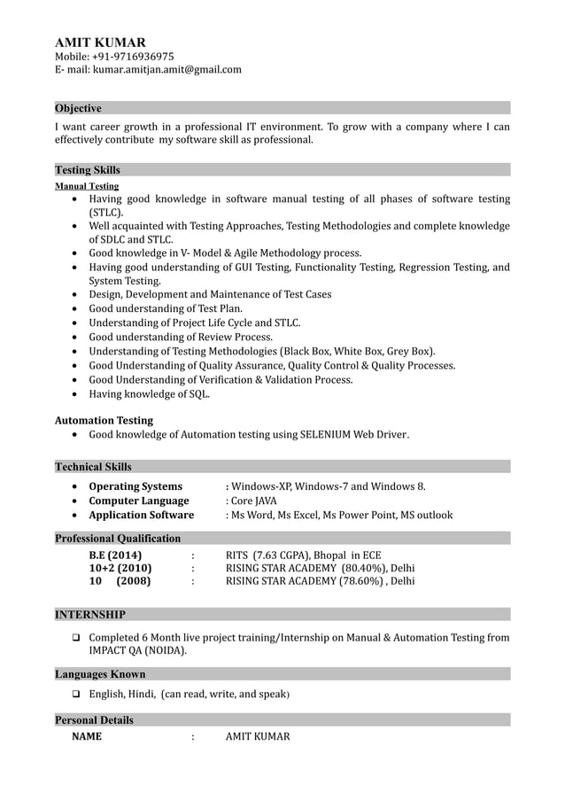 Amit resume | PDF
