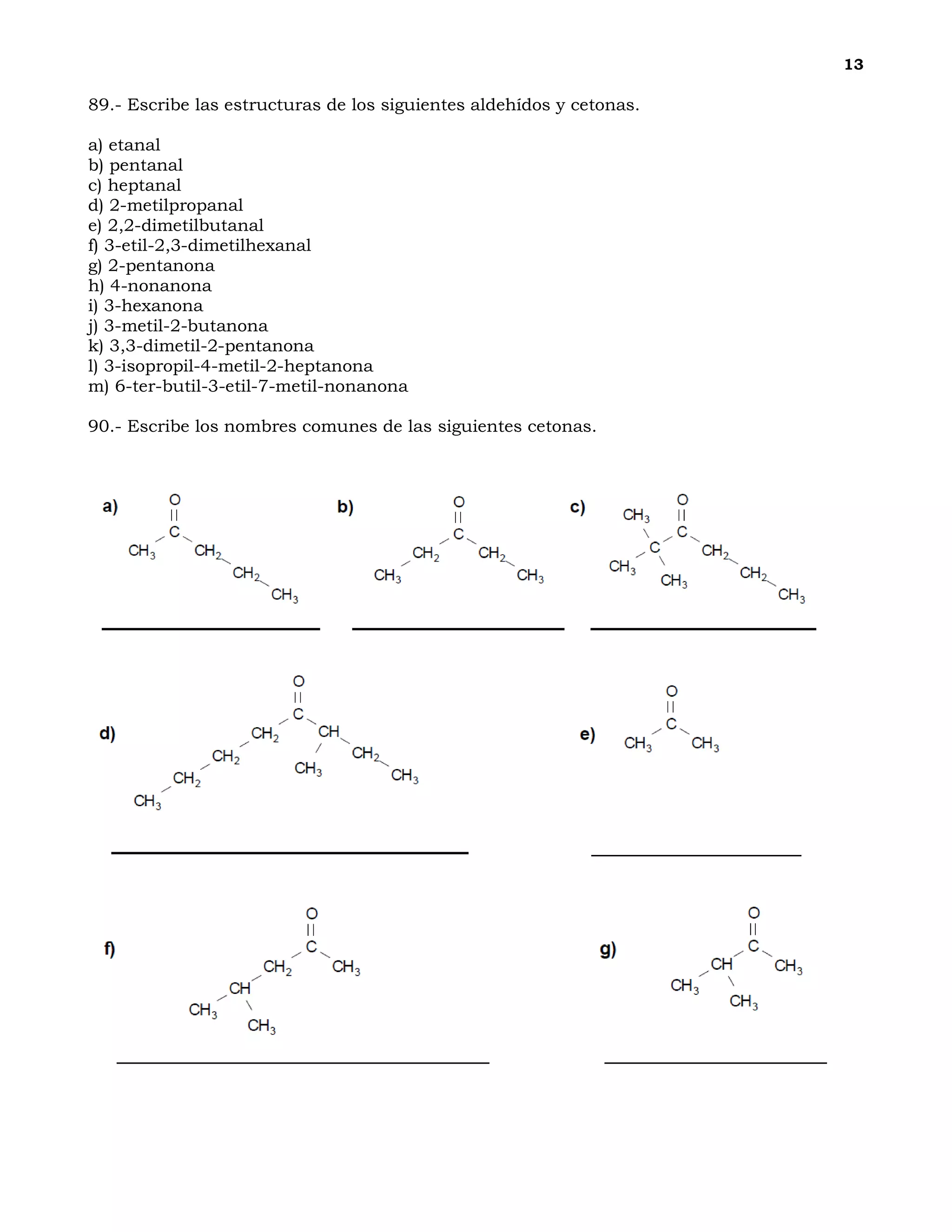 Guia De Ejercicios De Nomenclatura En Quimica Organica Pdf