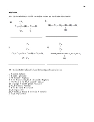 Guia-de-ejercicios-de-nomenclatura-en-quimica-organica | PDF