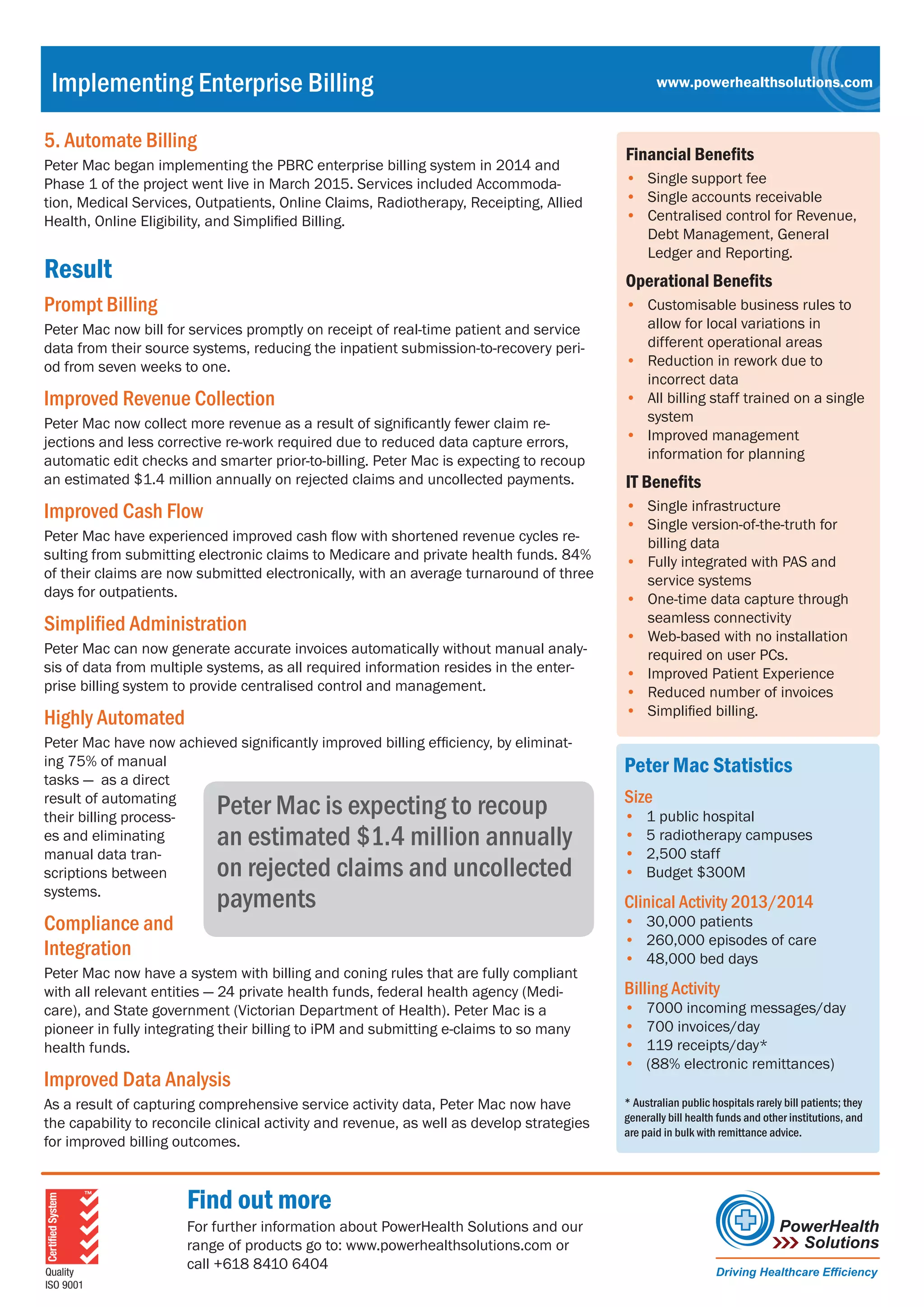 Enterprise Billing - Case Study - Implementing Enterprise Billing | PDF