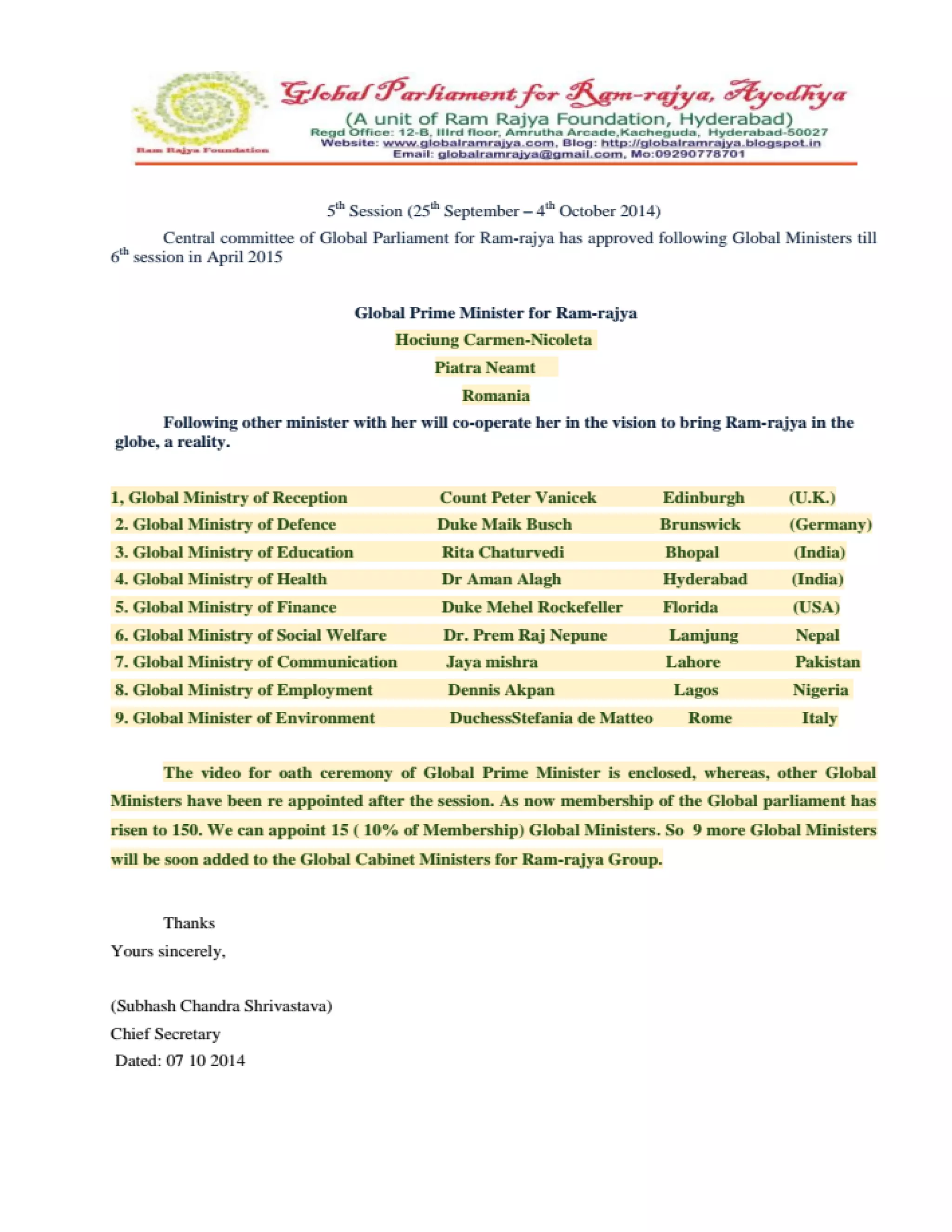 5thSession25thSept.-4thOct.2014appointment | PDF