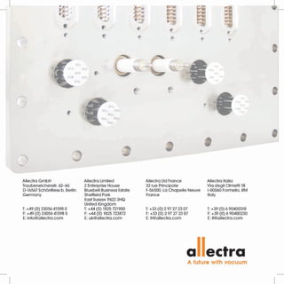 Guide to High Vacuum and UHV technology available from Allectra | PDF