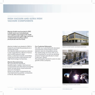 Guide to High Vacuum and UHV technology available from Allectra | PDF