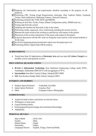 Harsha Teja Profile | DOC