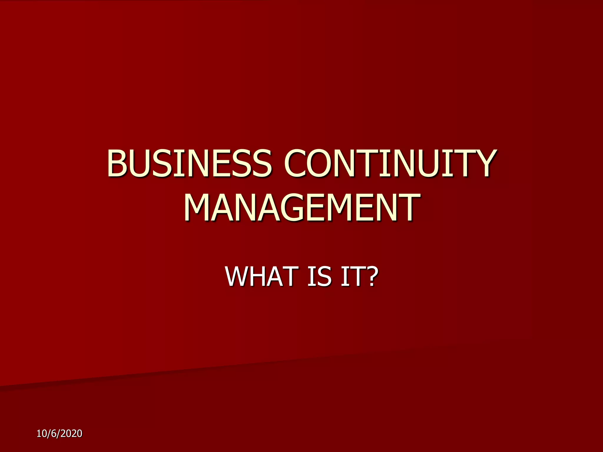 business-continuity-management-awareness-presentation-for-mampu2929 | PPT