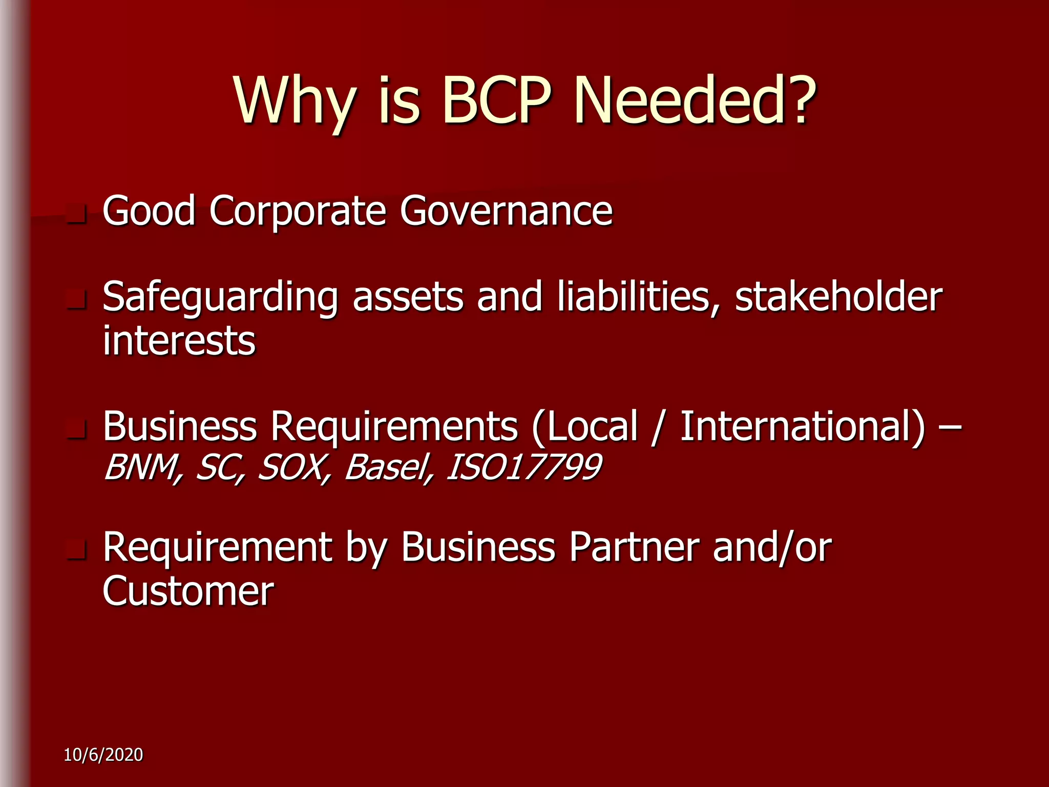 business-continuity-management-awareness-presentation-for-mampu2929 | PPT