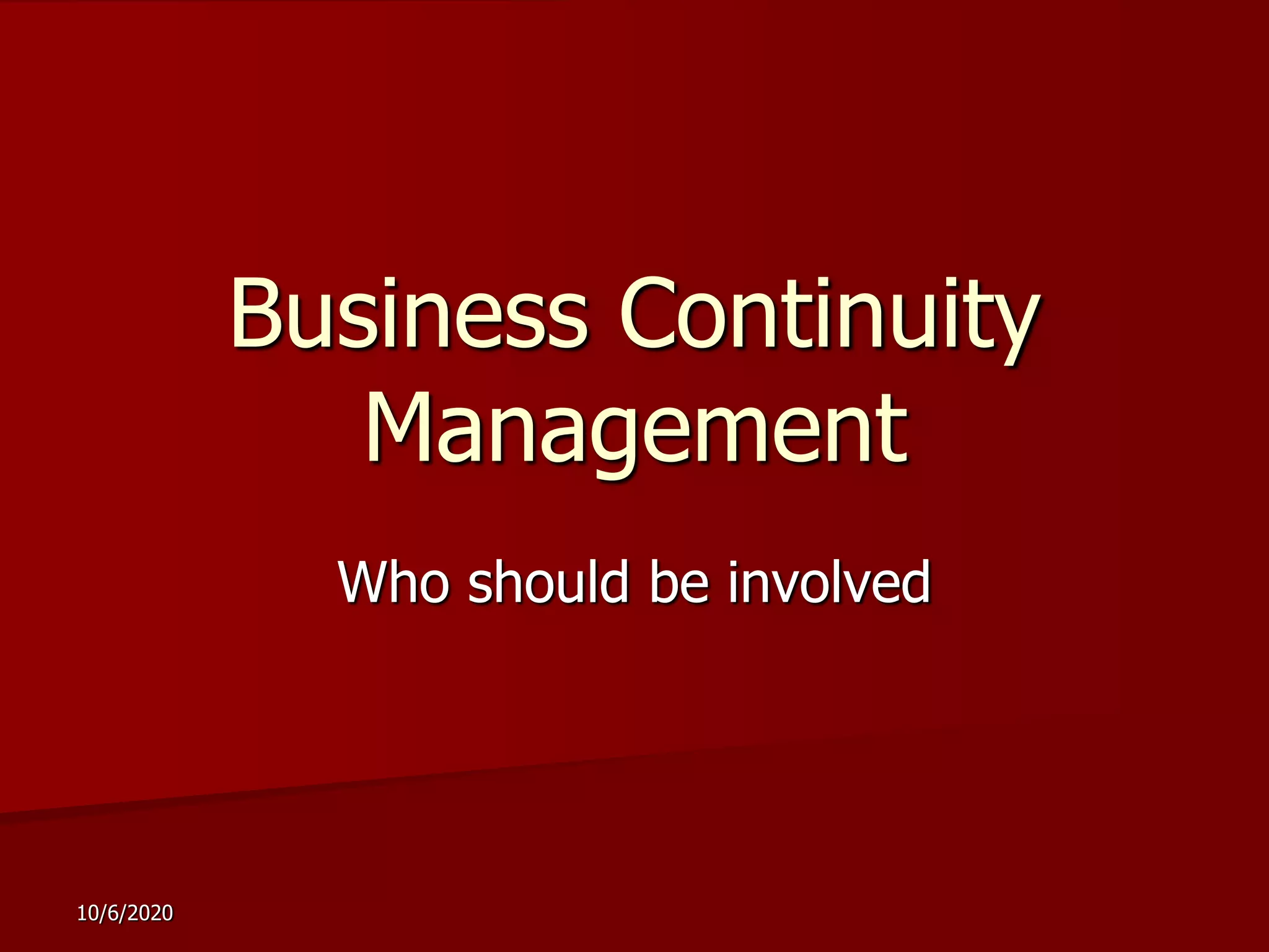business-continuity-management-awareness-presentation-for-mampu2929 | PPT