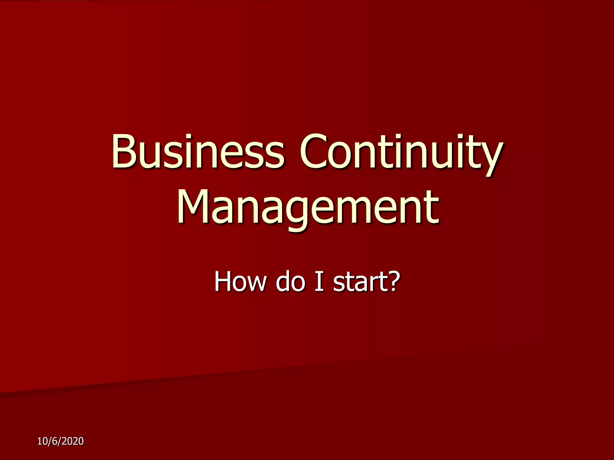 business-continuity-management-awareness-presentation-for-mampu2929 | PPT
