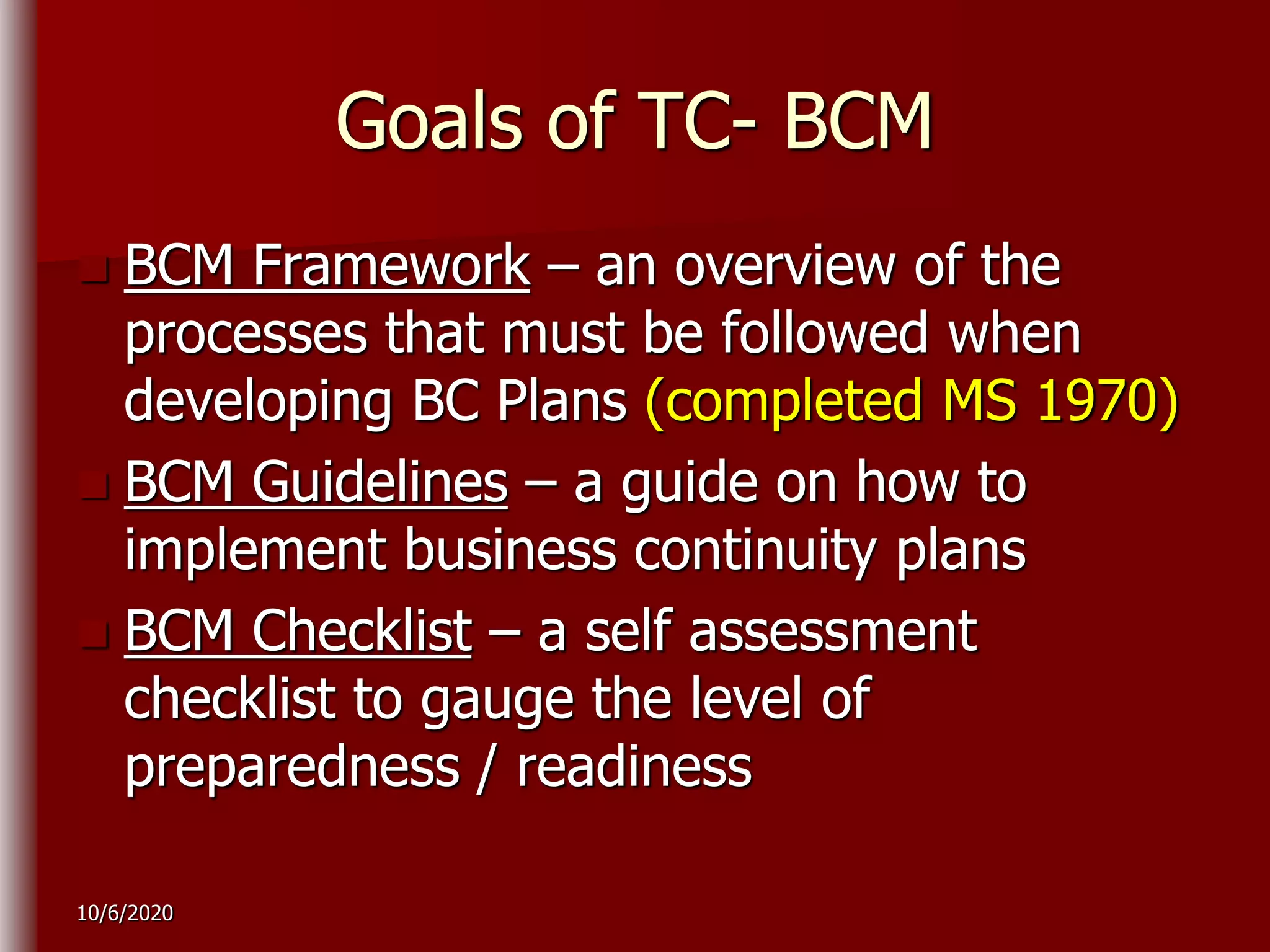 business-continuity-management-awareness-presentation-for-mampu2929 | PPT