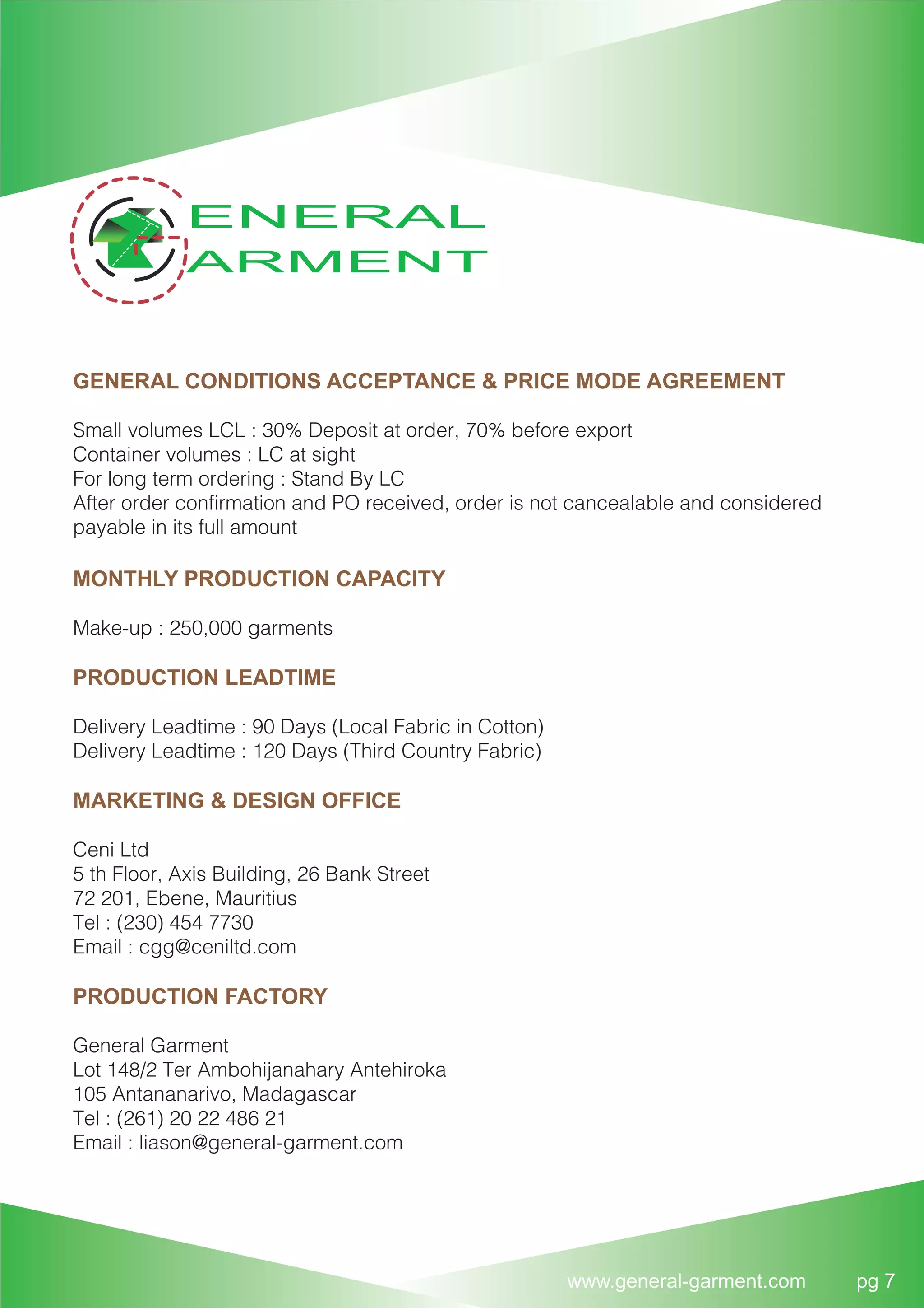 GENERAL GARMENT - COMPANY PROFILE 22.11.16