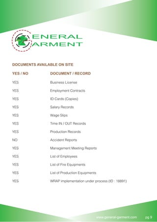 GENERAL GARMENT - COMPANY PROFILE 22.11.16