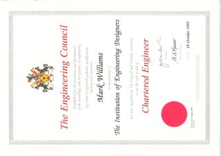 Mark Williams CEng Certificate | PDF