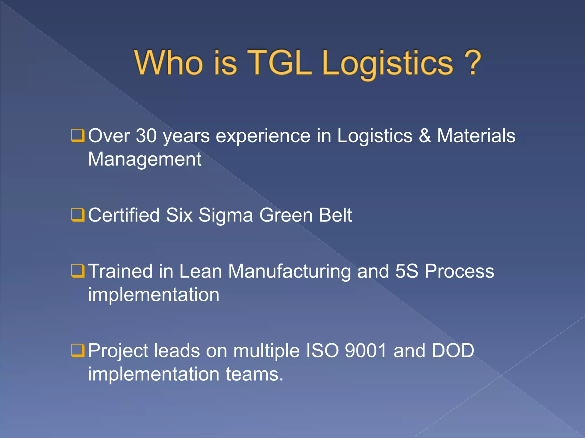 TGL Logistics Power Point. Revised | PPT