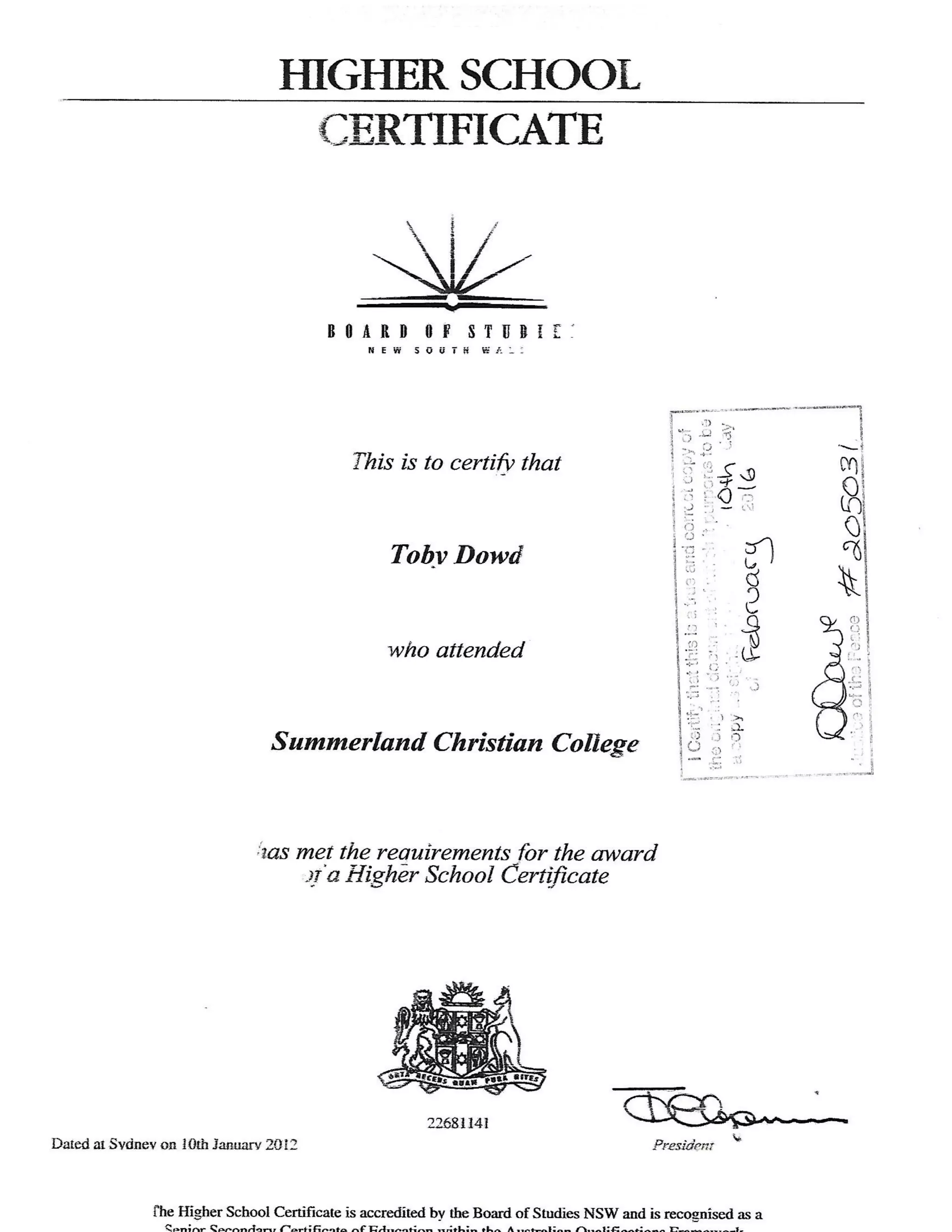 High School Certificate | PDF