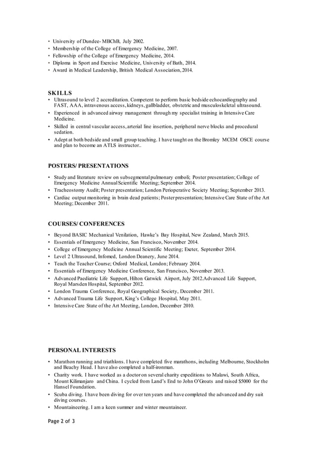 Fraser CV2014 | DOCX | Healthcare Industry | Industries