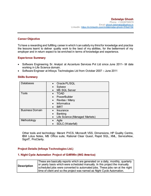 Deb CV | DOCX | Databases | Computer Software and Applications