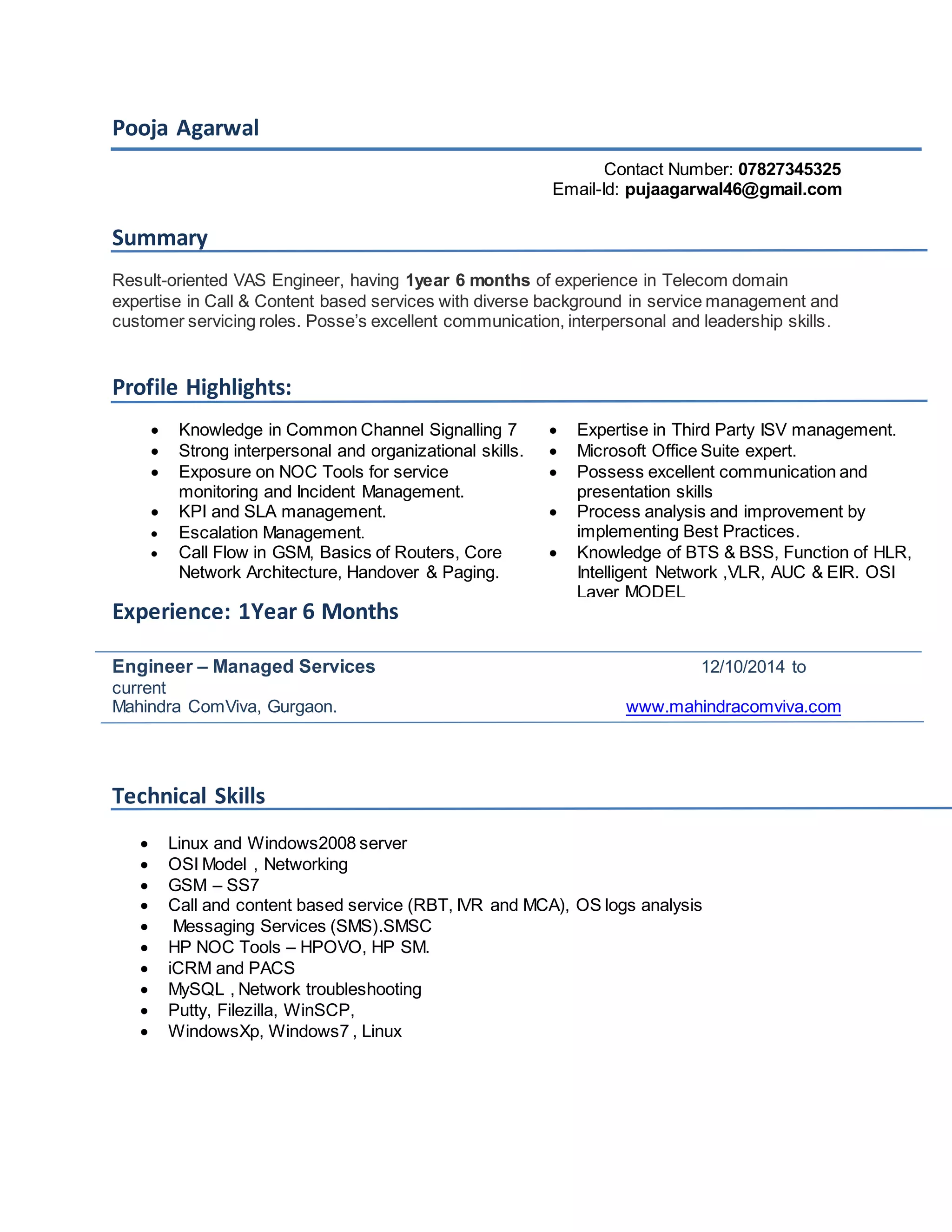 puja resume | DOCX | Computer Networking | Computing