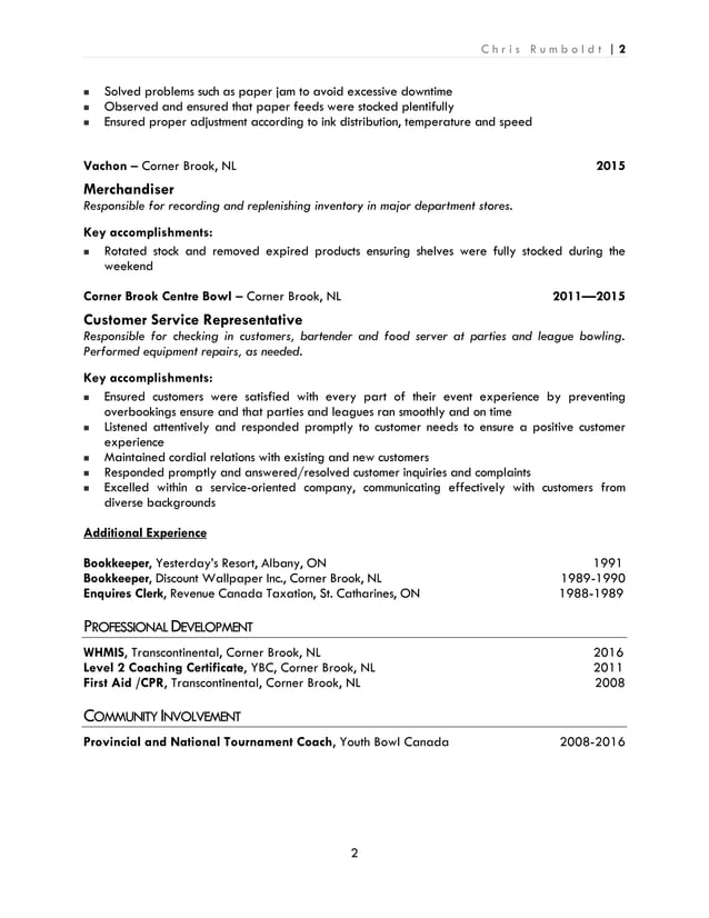 Rumboldt, Chris Resume | PDF