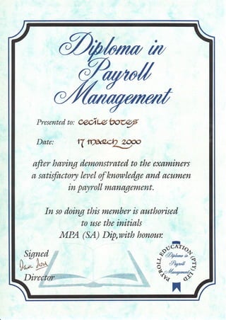 PAYROLL DIPLOMA | PDF