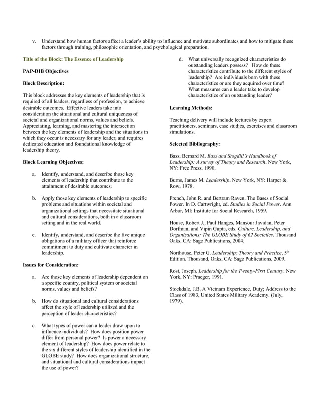 PfP Leadership Curriculum | DOC