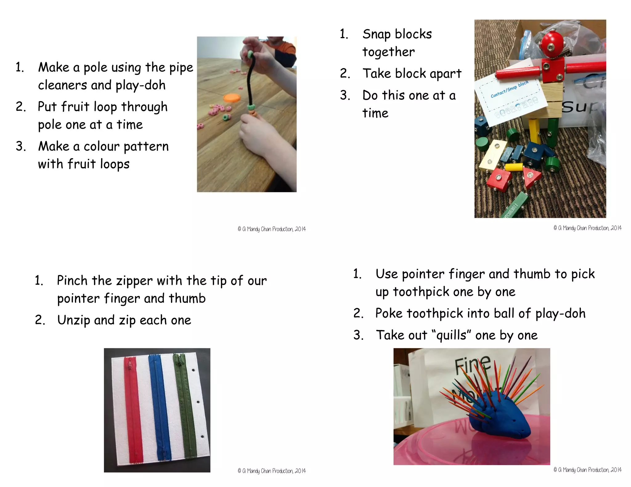Fine Motor Kit Handout (By Mandy Chan) | PPT