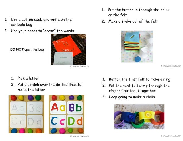 Fine Motor Kit Handout (By Mandy Chan) | PPT
