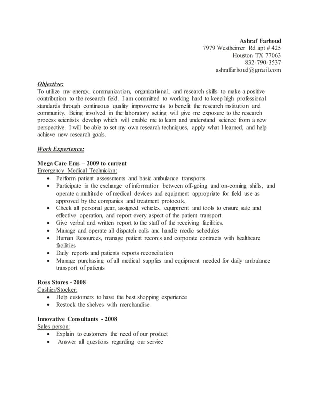 Ashraf Farhoud - C.V. | DOCX