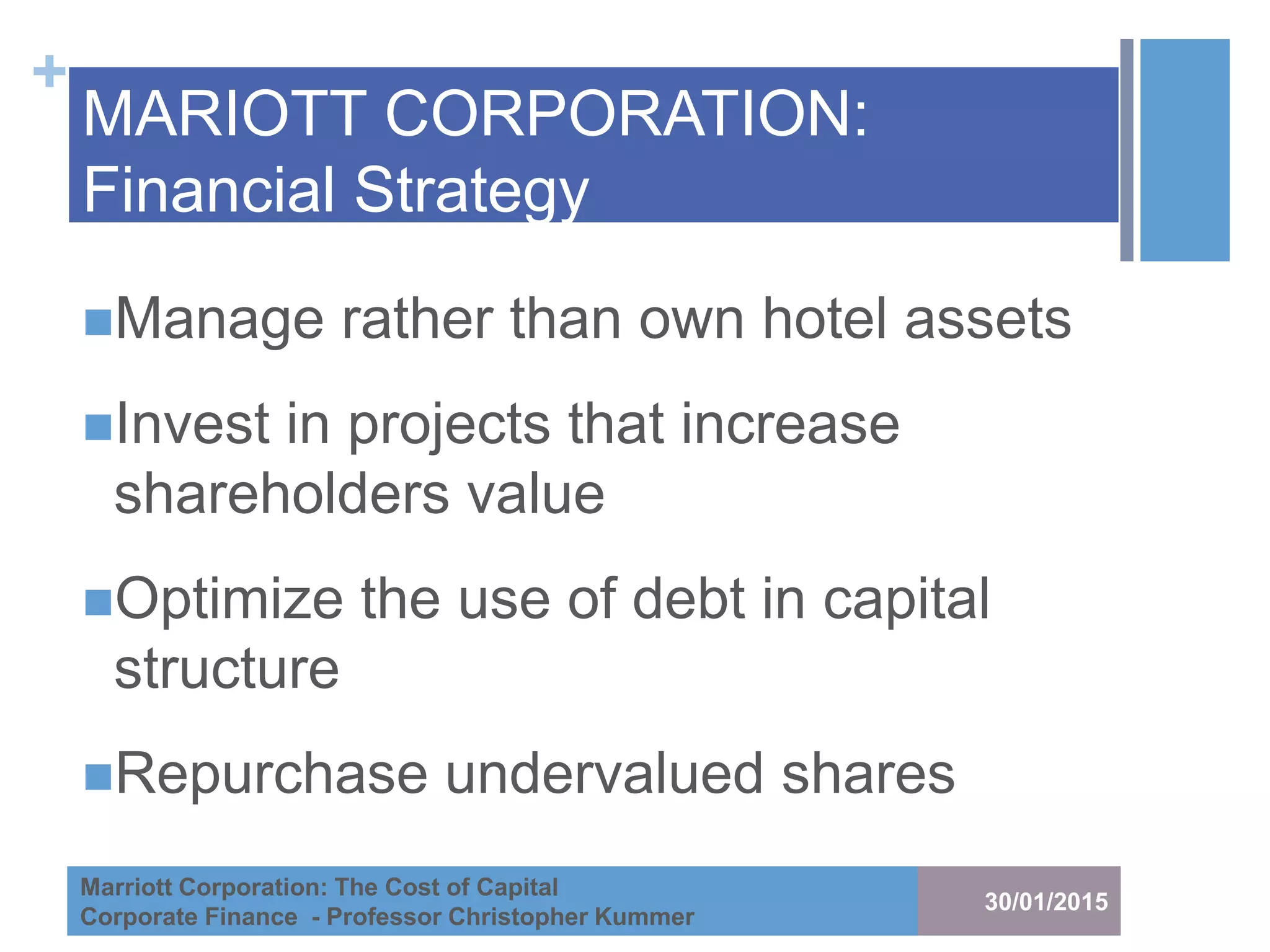 Marriot Corp Case | PPTX