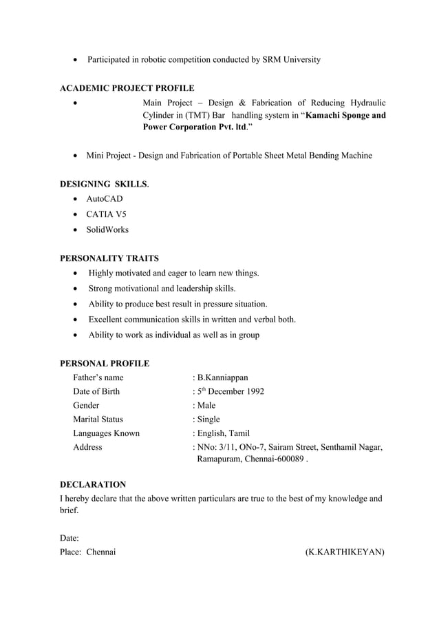 K.Karthikeyan resume | PDF