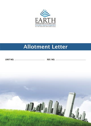 Earth Towne Allotment Letter | Earth Infrastructures Limited | PDF