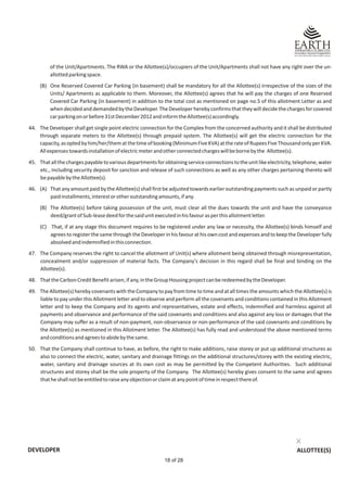 Earth Towne Allotment Letter | Earth Infrastructures Limited | PDF