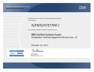 IBM Certified Systems Expert - Virtualization Technical Support for AIX ...