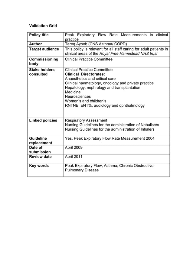 869 peak expiratory flow rate measurements final (2) | DOC
