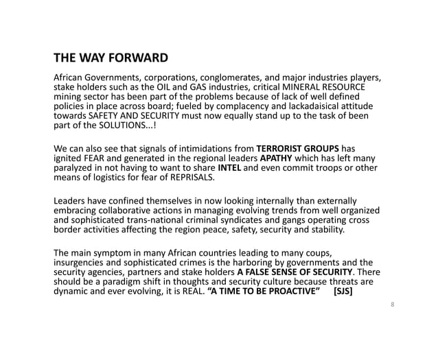 SECURITY IN WEST AFRICA PRESENTATION | PDF