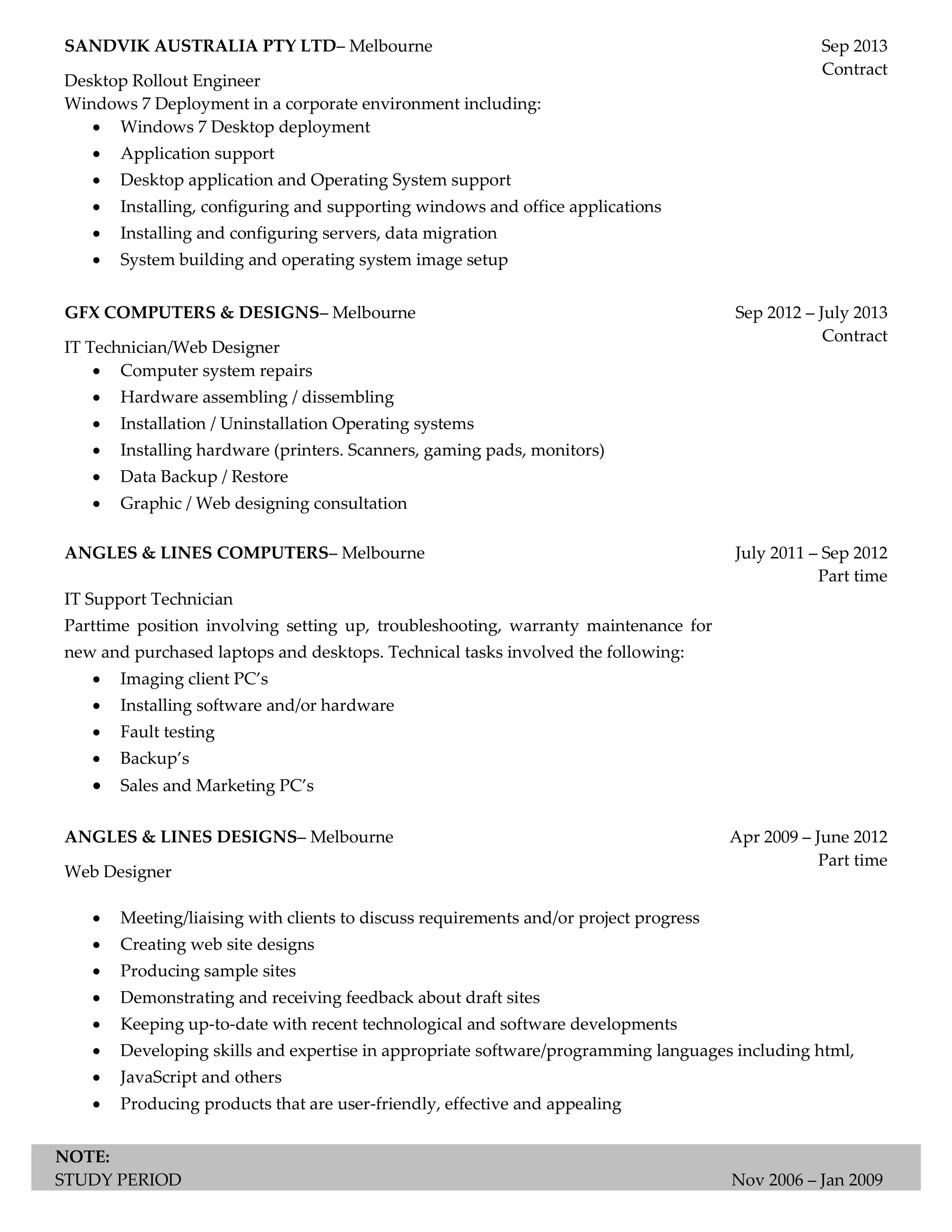 Resume - Desktop Support Engineer | PDF