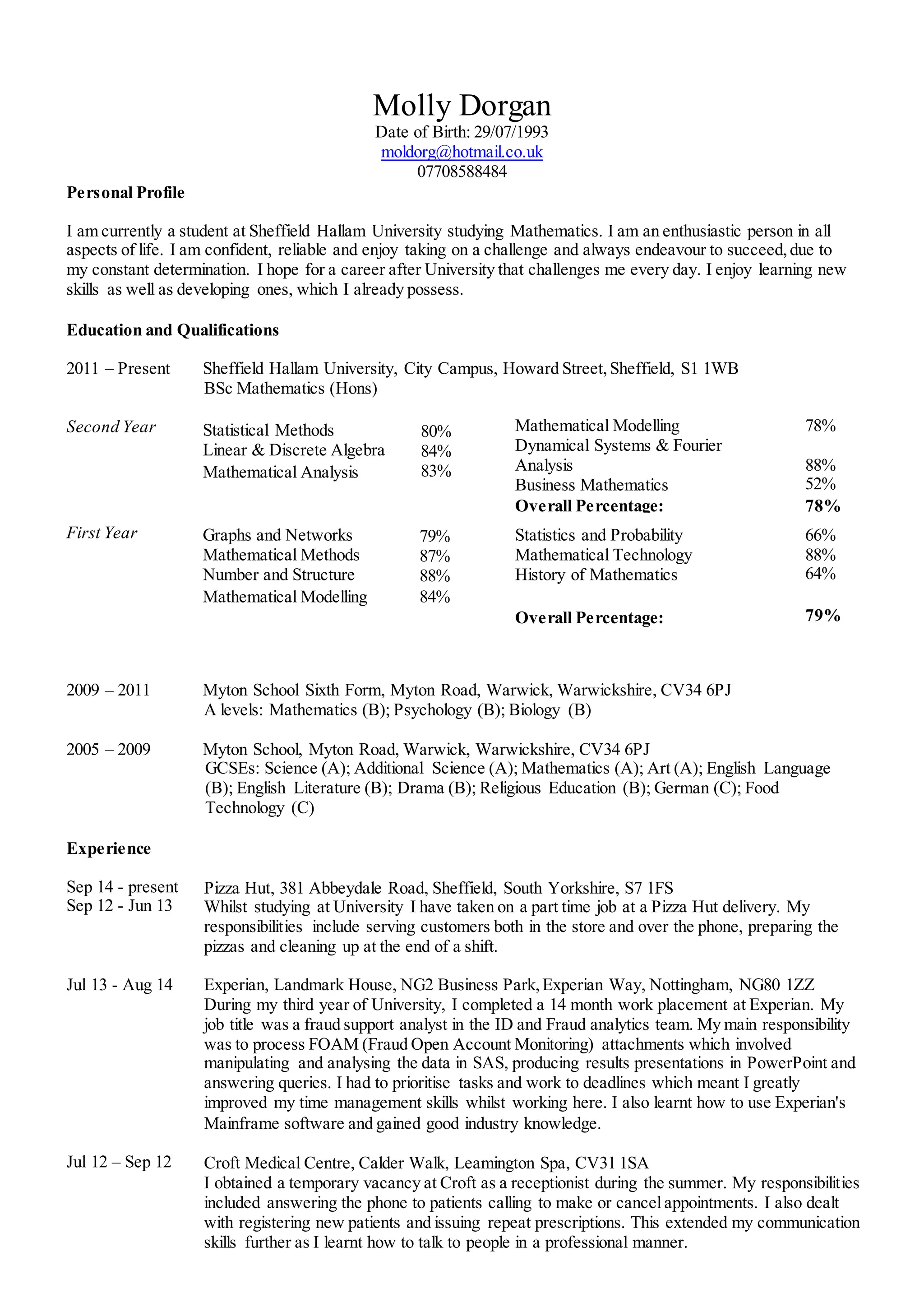Molly Dorgan CV | DOCX