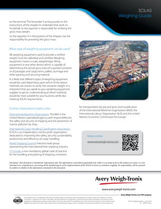 SOLAS Weighing Guide | PDF | Cruises | Travel Type