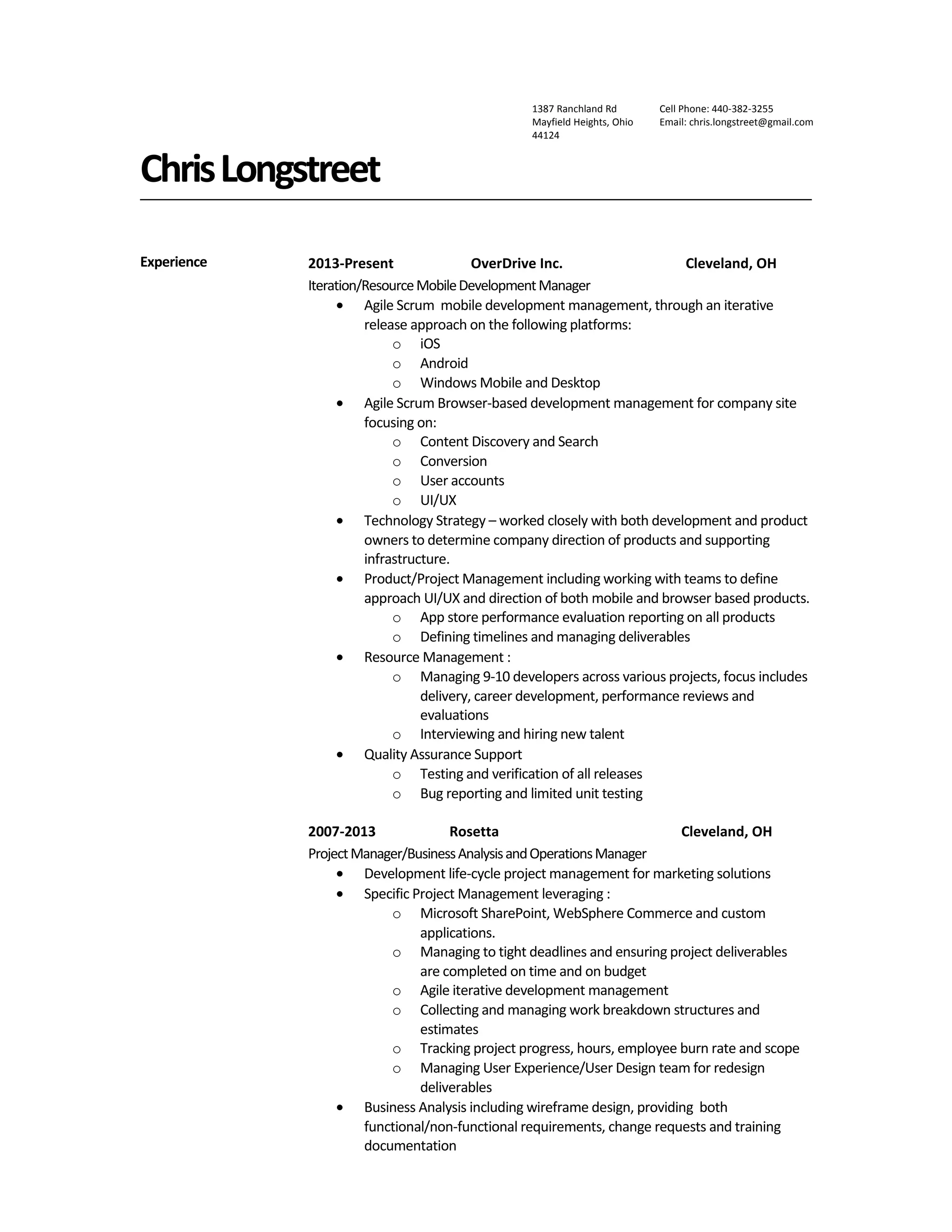 2015 Longstreet Resume | DOC