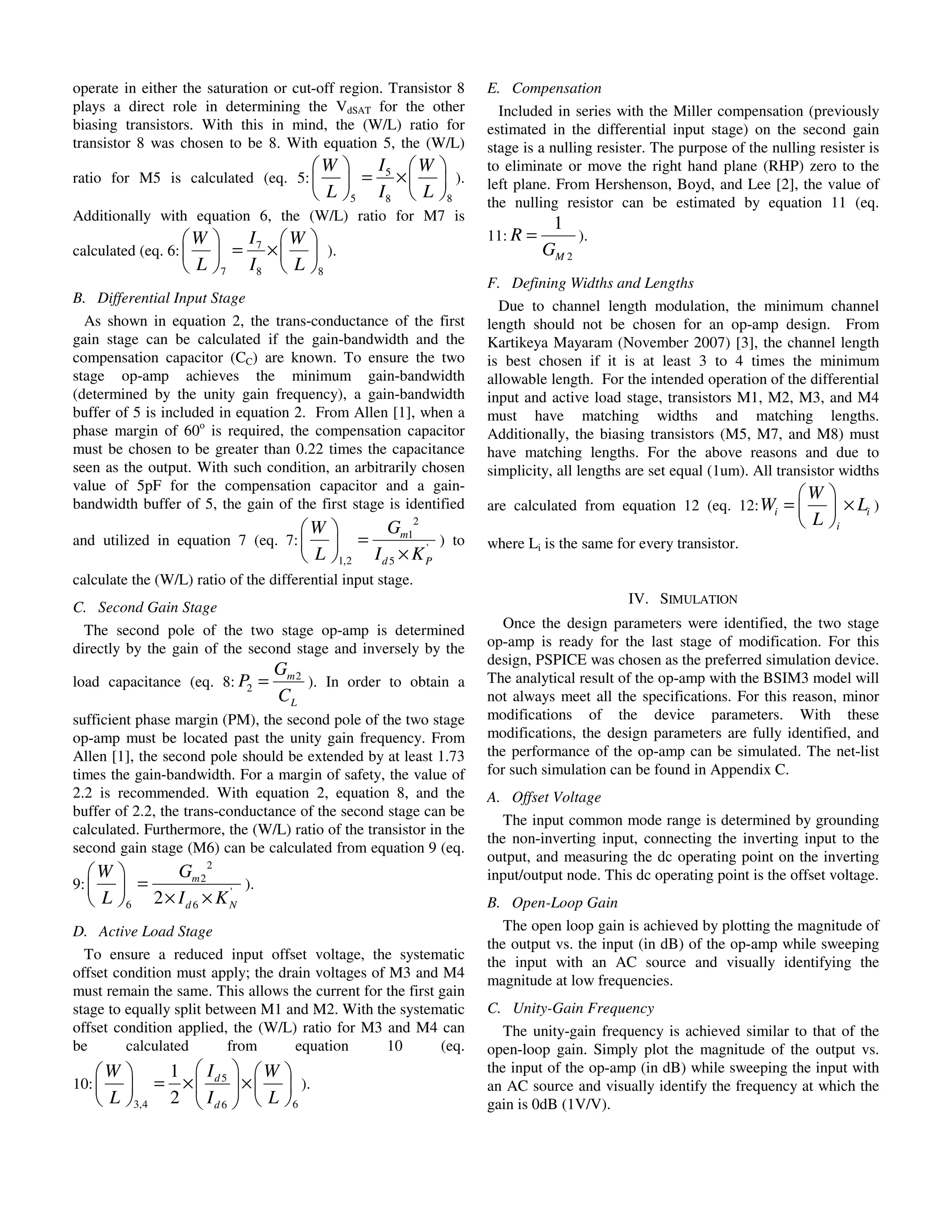 Design of a Two-Stage Single Ended CMOS Op-Amp | PDF