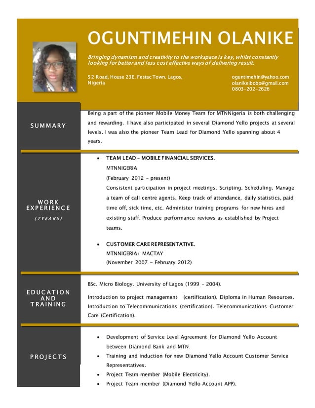 Nike. CV 1 Page | DOCX