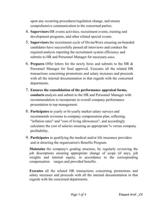 Elsayed Aref_CV Supervisor | PDF