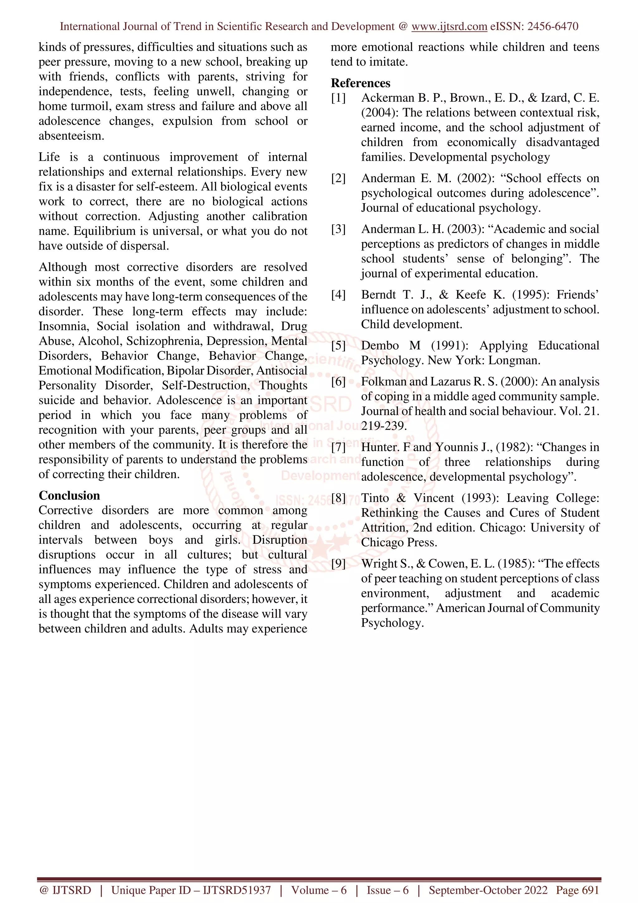 A Case Report Adjustment Reaction in School Children | PDF